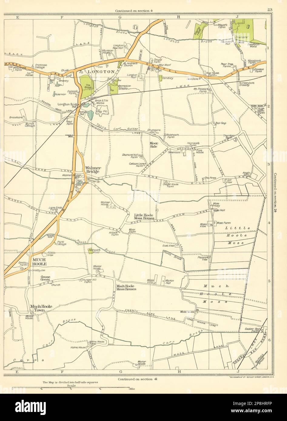 LANCS Little Hoole Moss Much town Walmer bridge Longton Goose Green ...