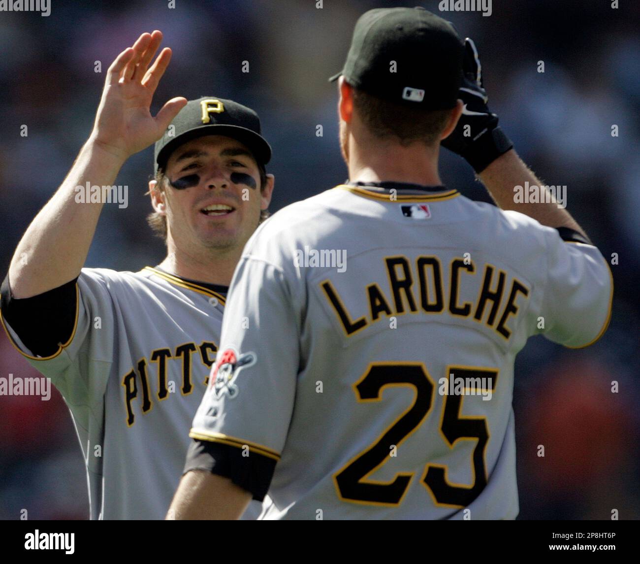 Pittsburgh Pirates' Andy LaRoche, left, and his brother, Adam LaRoche ...