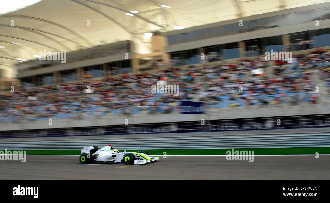 Brawn GP driver Jenson Button of Britain steers his car during the ...