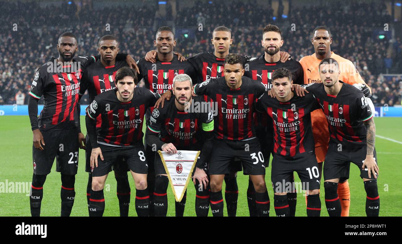 AC Milan Team shoot prior kick off Back Row:- Fikayo Tomori of AC Milan ...