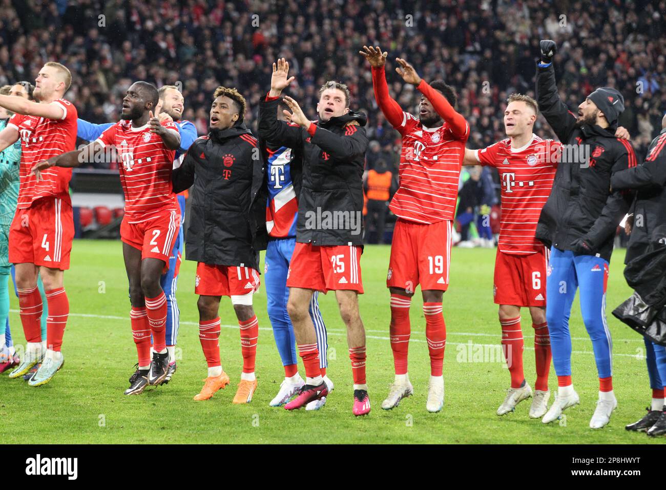 Munich, Germany 08. March 2023: Fc Bayern players celebrate their ...