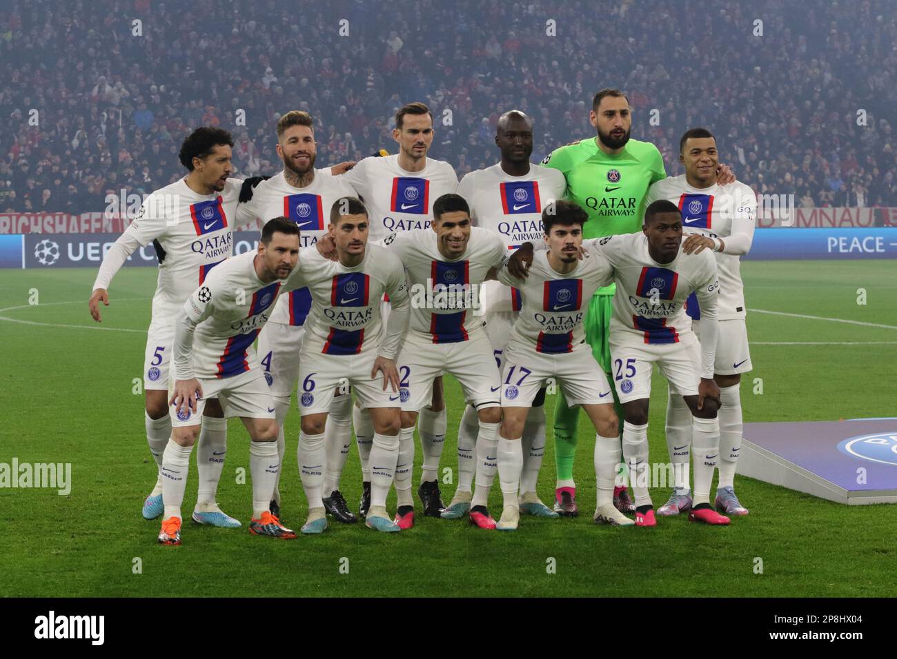 Munich, Germany. , . PSG team line up, 99. Gianluigi DONNARUMMA, Keeper ...