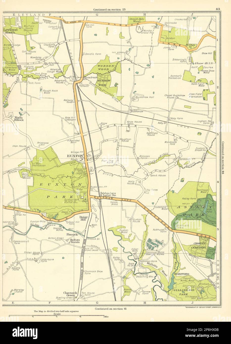 LANCASHIRE Leyland Chorley Euxton Astley Park Charnock Green Bolton ...