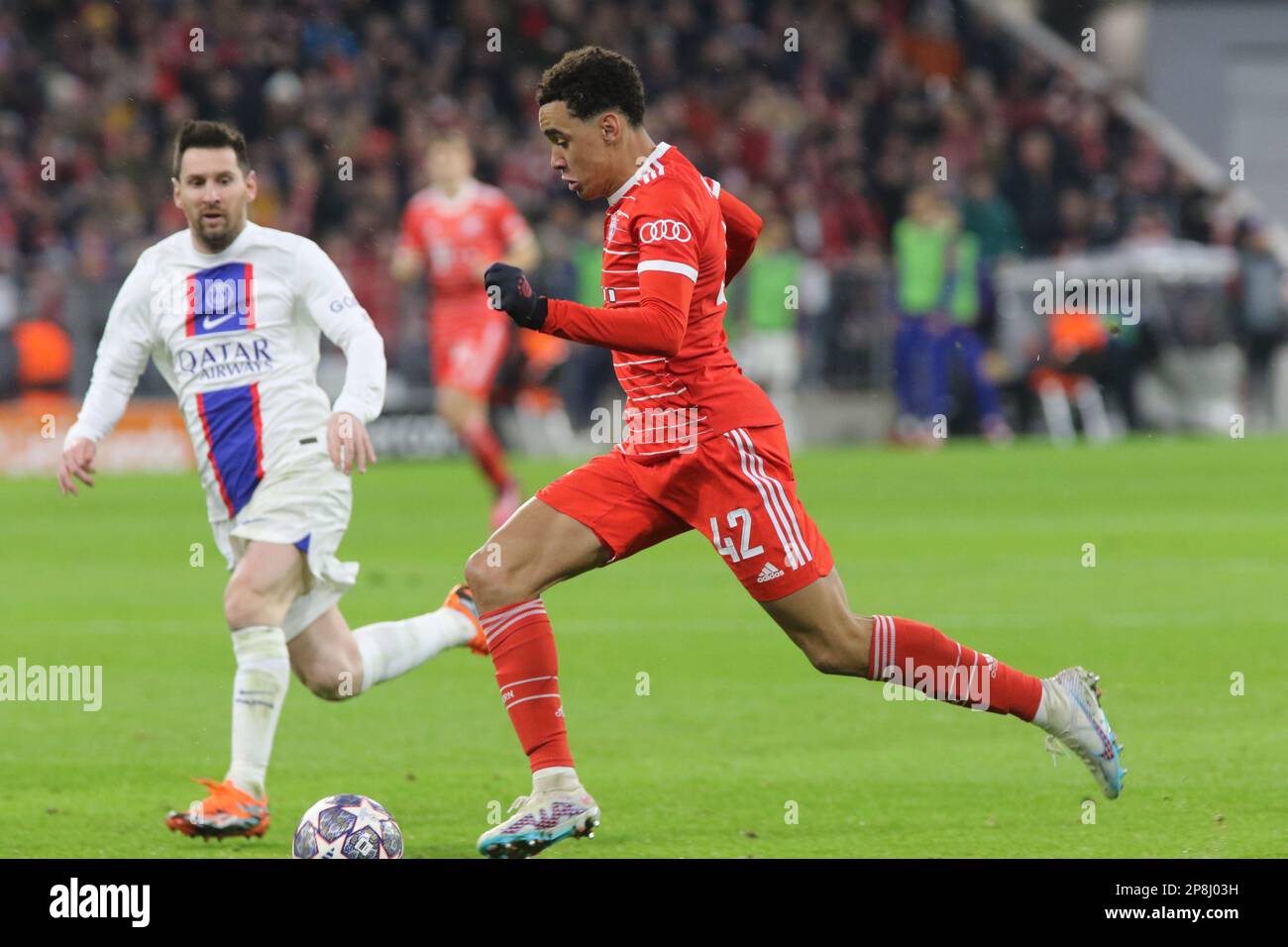 Munich, Germany. , . 42 Jamal Musiala of FcBayern, FOOTBALL, UEFA ...