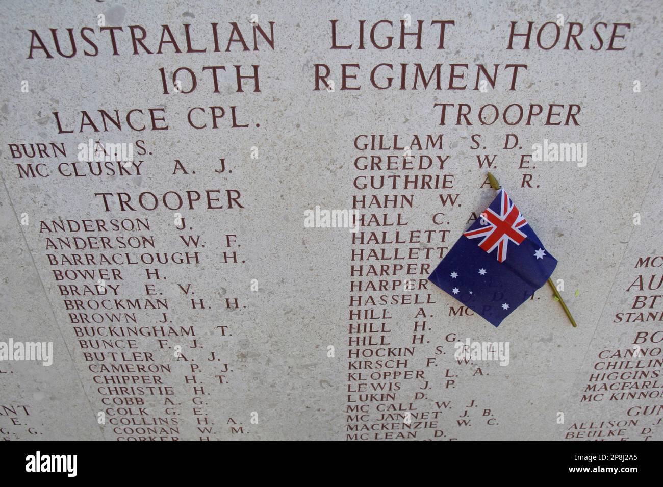 The names of fallen soldiers seen as thousands of Australians gathered ...
