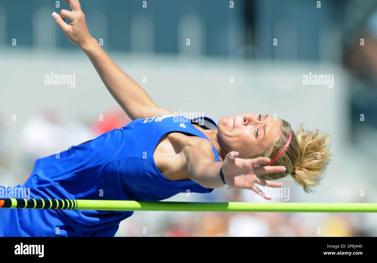 Dike New Hartford's Hannah Willms attempts to clear the bar in high ...