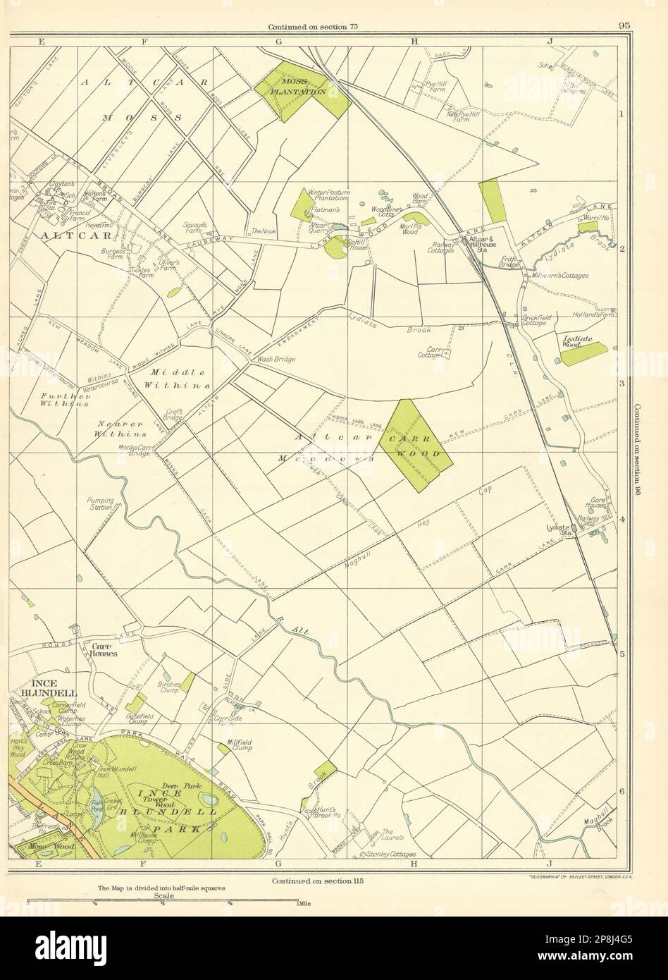 LANCASHIRE Ince Blundell Park Altcar Altcar Moss Carr Houses Carr Wood ...