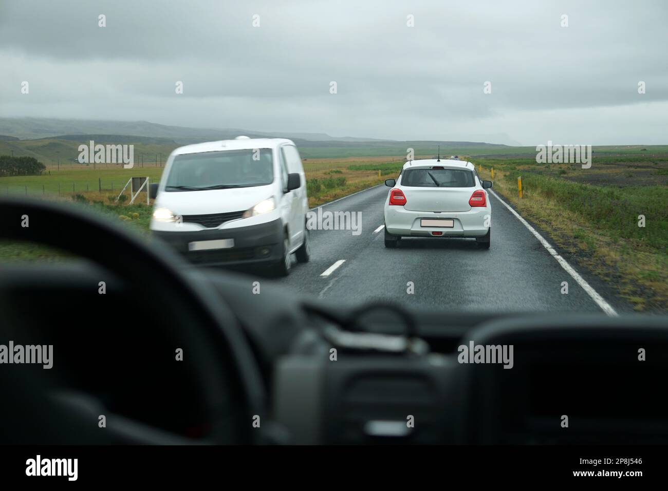 Driving a car - perspective of a driver Stock Photo - Alamy