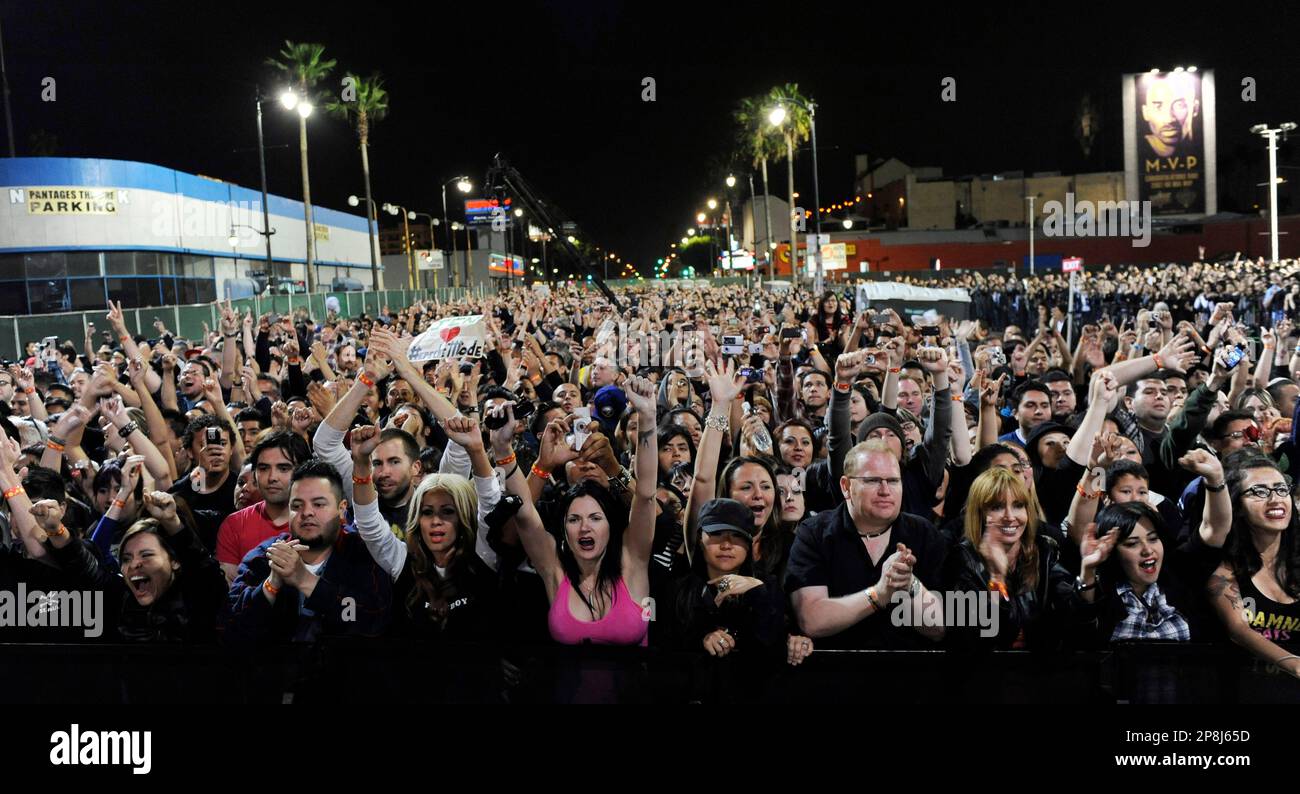 Depeche Mode fans line Hollywood Blvd. in Los Angeles as the band takes ...