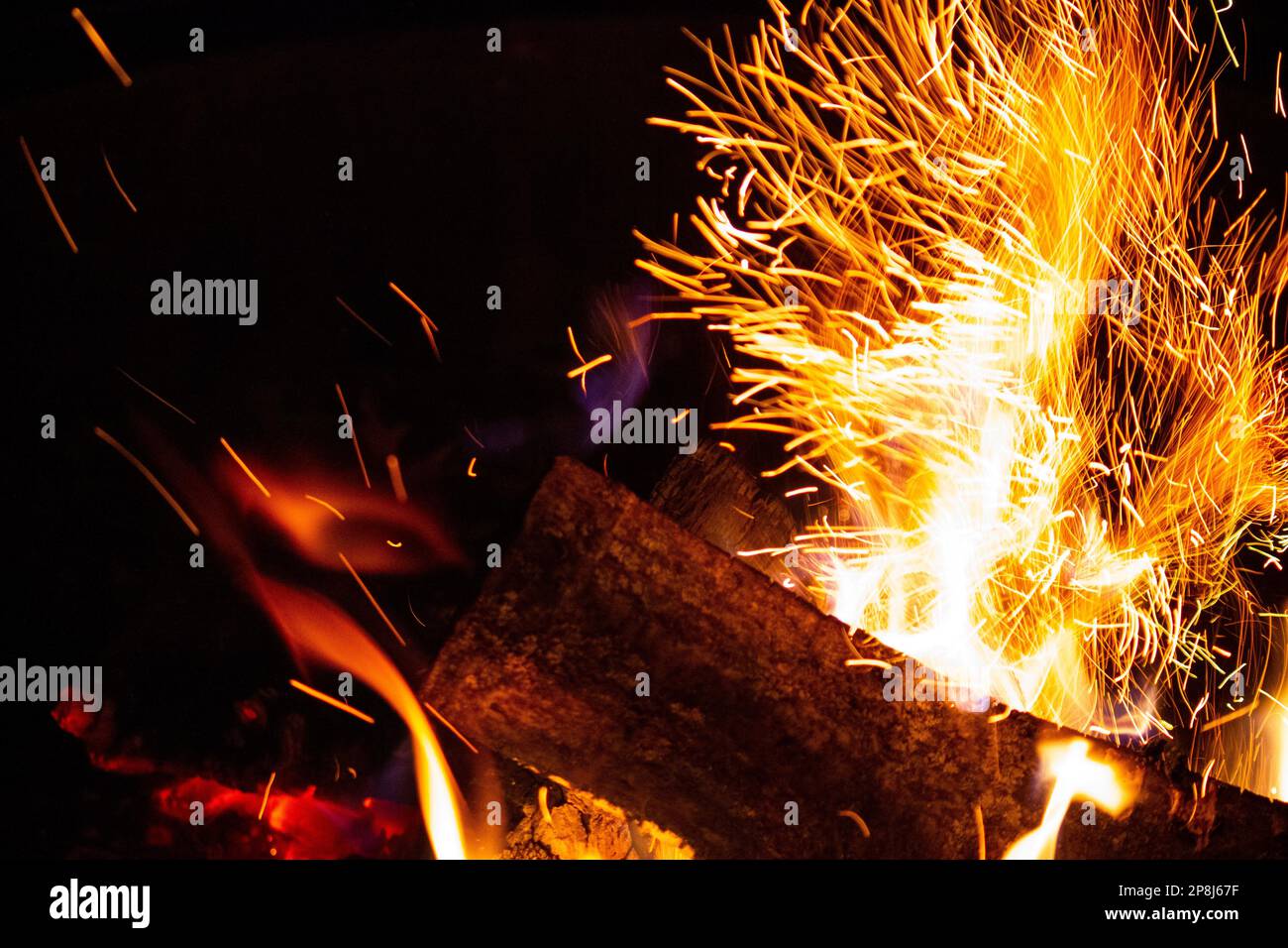 Flying sparks and flames fire hi-res stock photography and images - Alamy