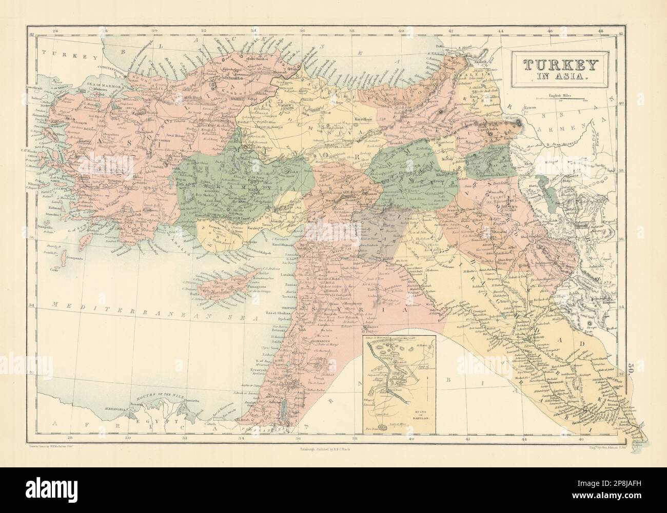 Turkey in Asia. Ruins of Babylon. Levant Iraq Palestine. GEORGE AIKMAN ...