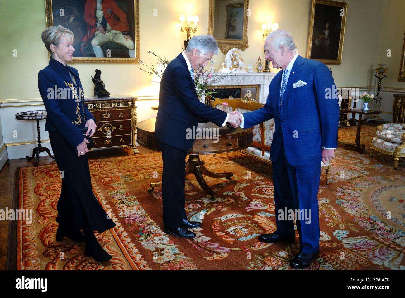 King Charles III receives the High Commissioner for the Commonwealth of Australia, Stephen Smith ...