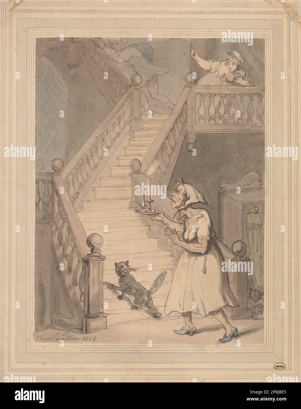 A Maiden Aunt Smelling Fire 1804 by Thomas Rowlandson Stock Photo - Alamy