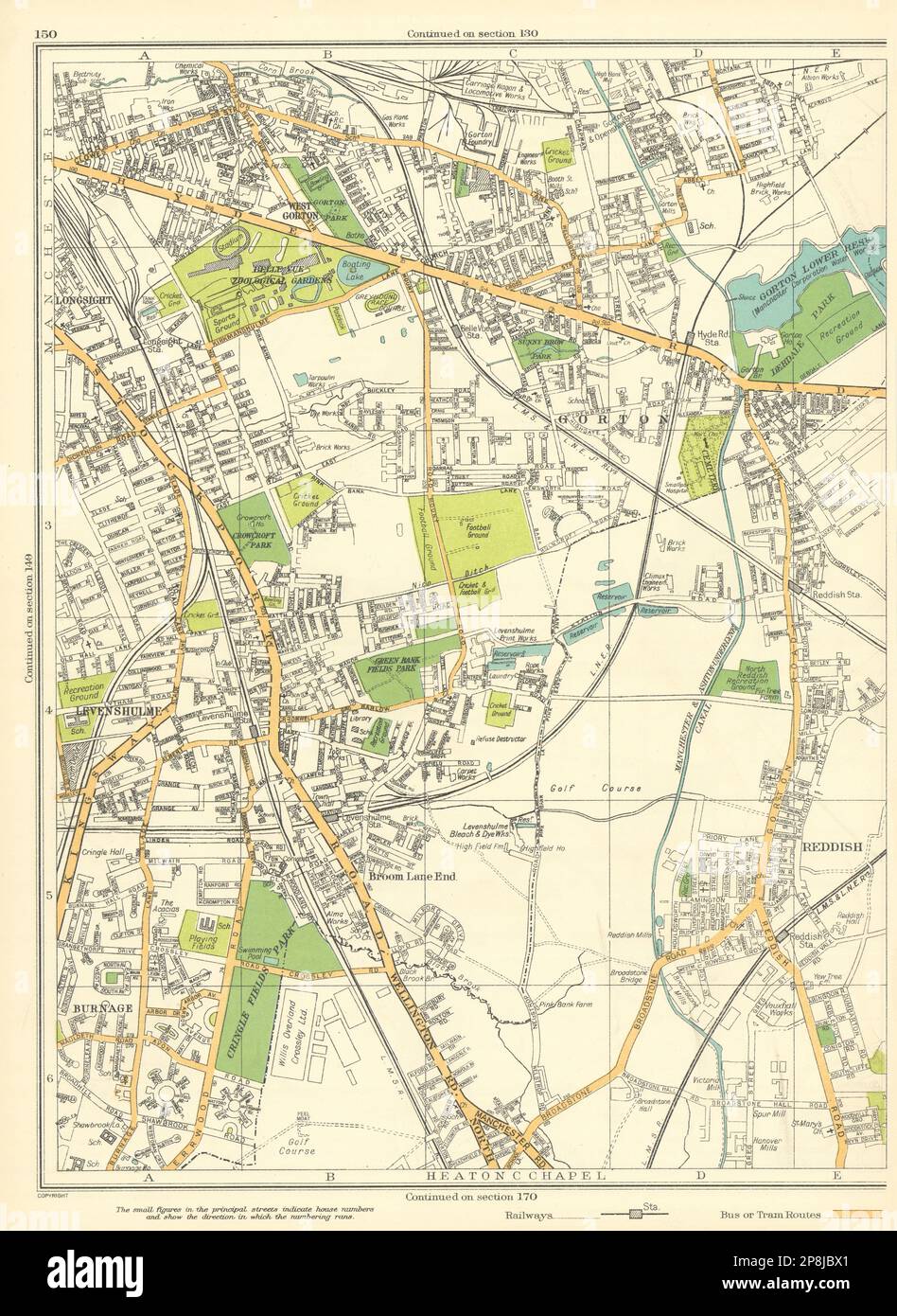 MANCHESTER Levenshulme Reddish Gorton Broom Lane End Burnage 1935 old ...