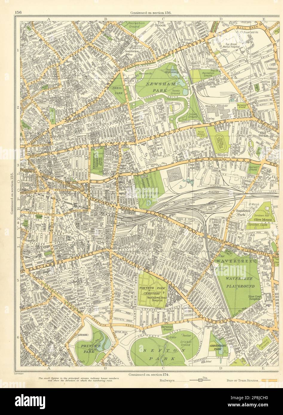 LIVERPOOL Newsham Park Sefton Park Wavertree Kensington Toxteth 1935 ...