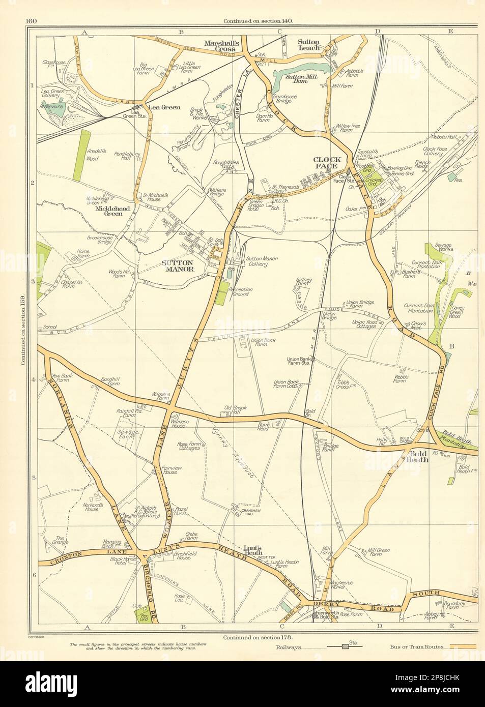 LANCS Marshall's Cross Sutton Leach Manor Clock Face Micklehead Green ...