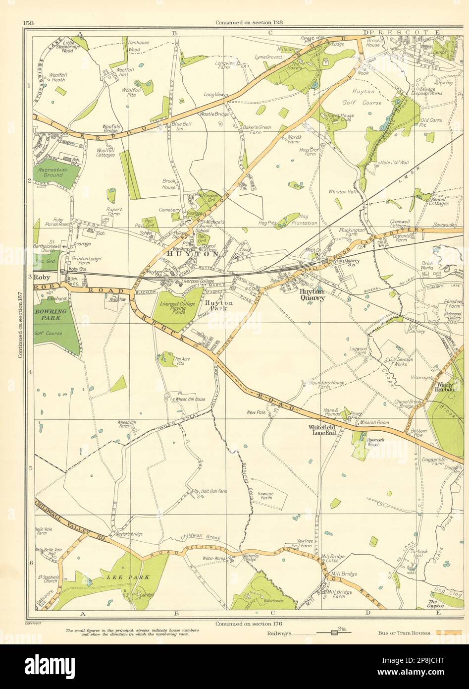 LANCASHIRE Huyton Quarry Roby Roscoe's Wood Old Colliery Prescot 1935 ...