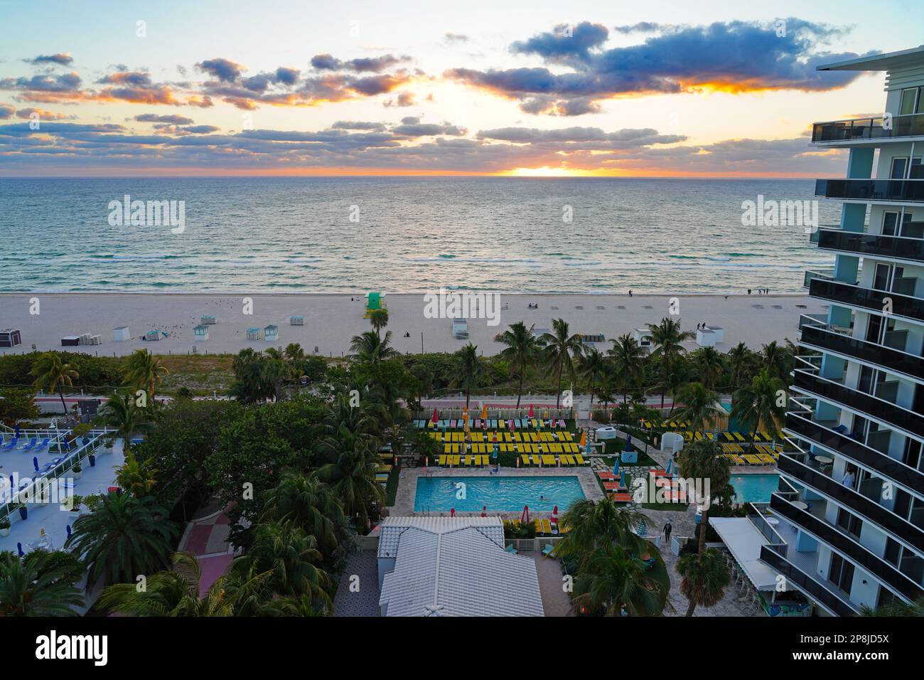 MIAMI BEACH, FL -15 FEB 2023- View of the Confidante, an oceanfront ...