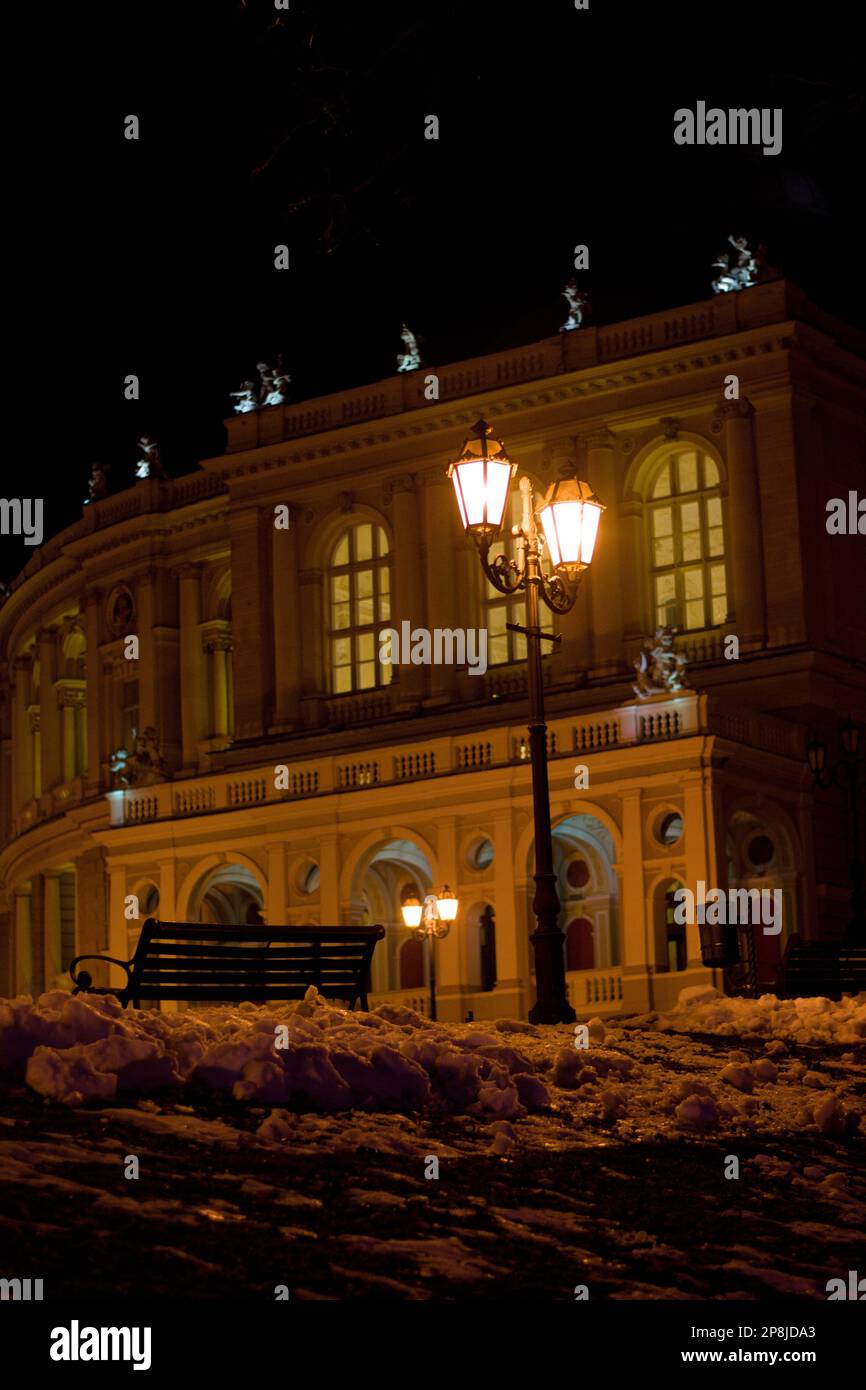 Ukrainian night city in lights and colors Stock Photo - Alamy