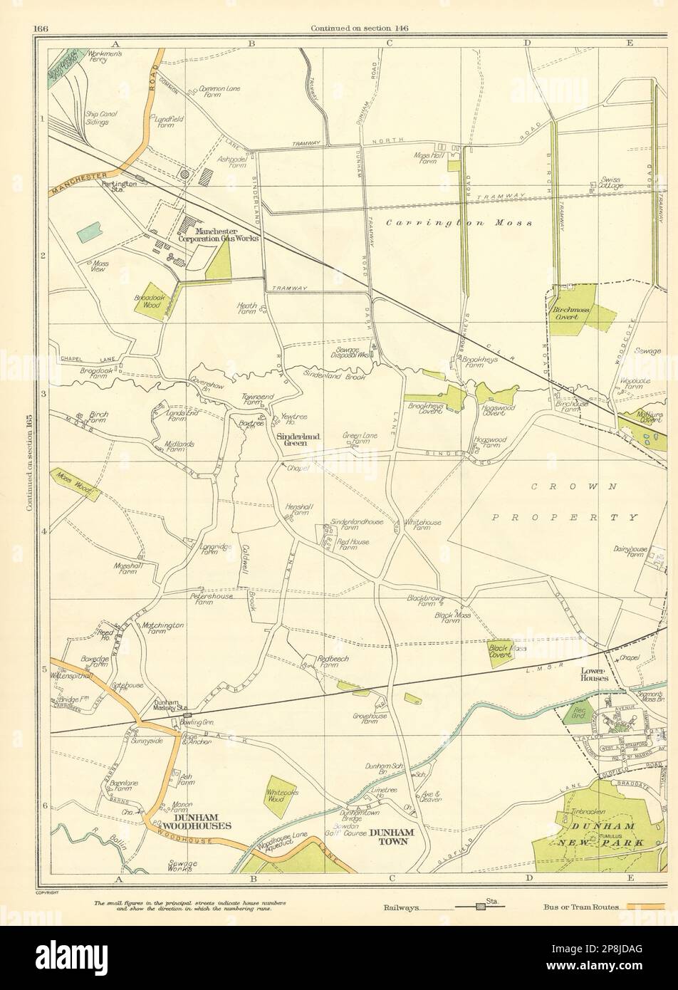 CHESHIRE Sinderland Green Dunham Woodhouses town New Park Lower Houses ...