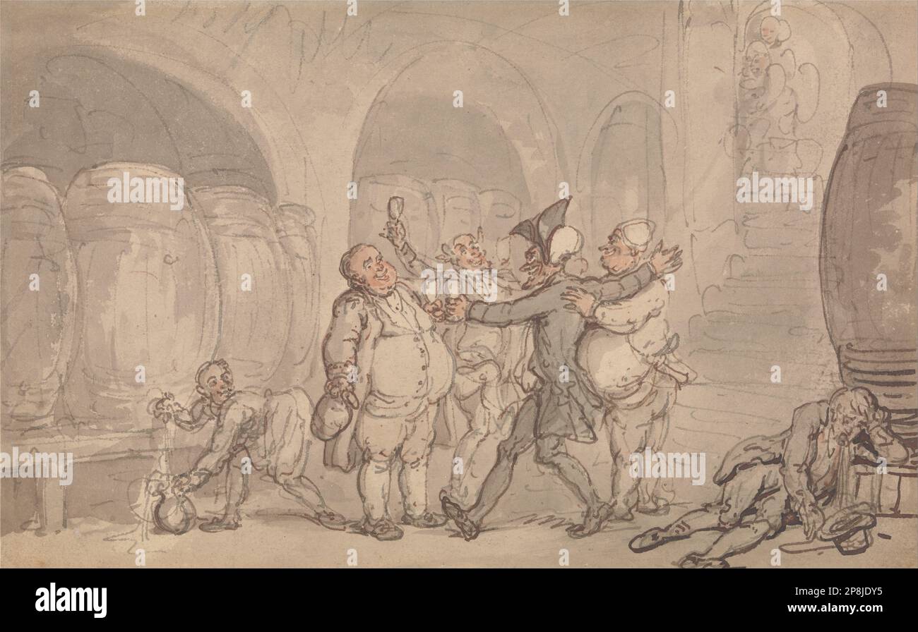 Dr. Syntax Made Free of the Cellar by Thomas Rowlandson Stock Photo - Alamy
