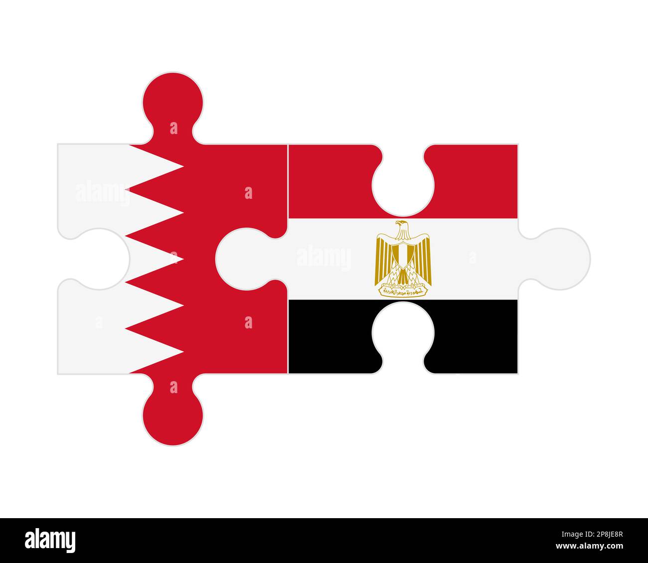 Connected puzzle of flags of Bahrain and Egypt, vector Stock Vector ...