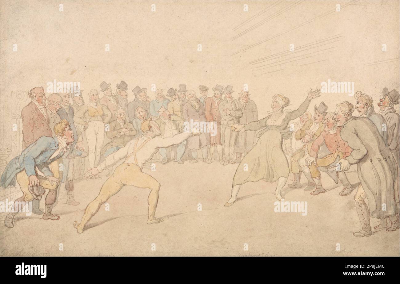 Henry Angelo and Madame Cain Fencing by Thomas Rowlandson Stock Photo ...