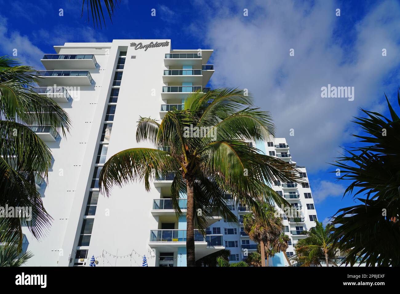 MIAMI BEACH, FL -15 FEB 2023- View of the Confidante, an oceanfront ...