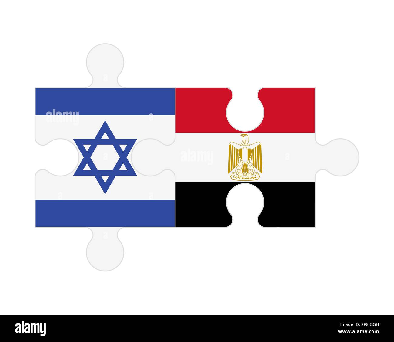Connected puzzle of flags of Israel and Egypt, vector Stock Vector ...