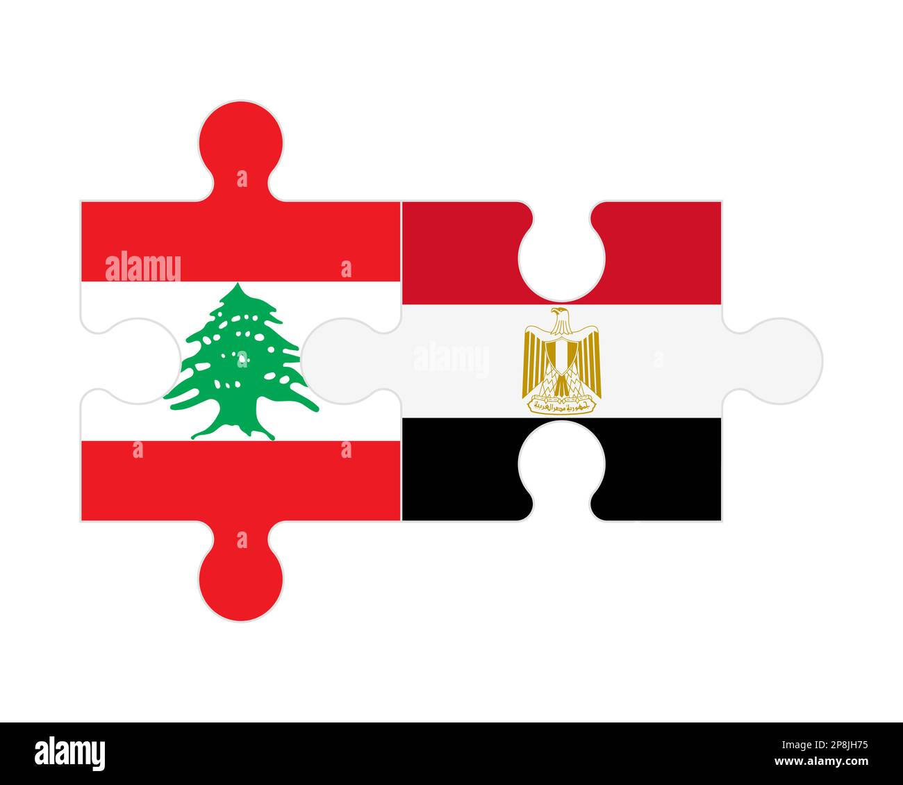 Connected puzzle of flags of Lebanon and Egypt, vector Stock Vector ...