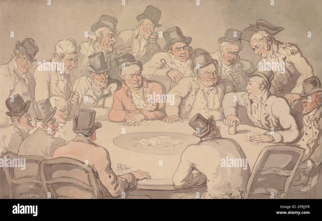 The Gaming Table 1801 by Thomas Rowlandson Stock Photo - Alamy