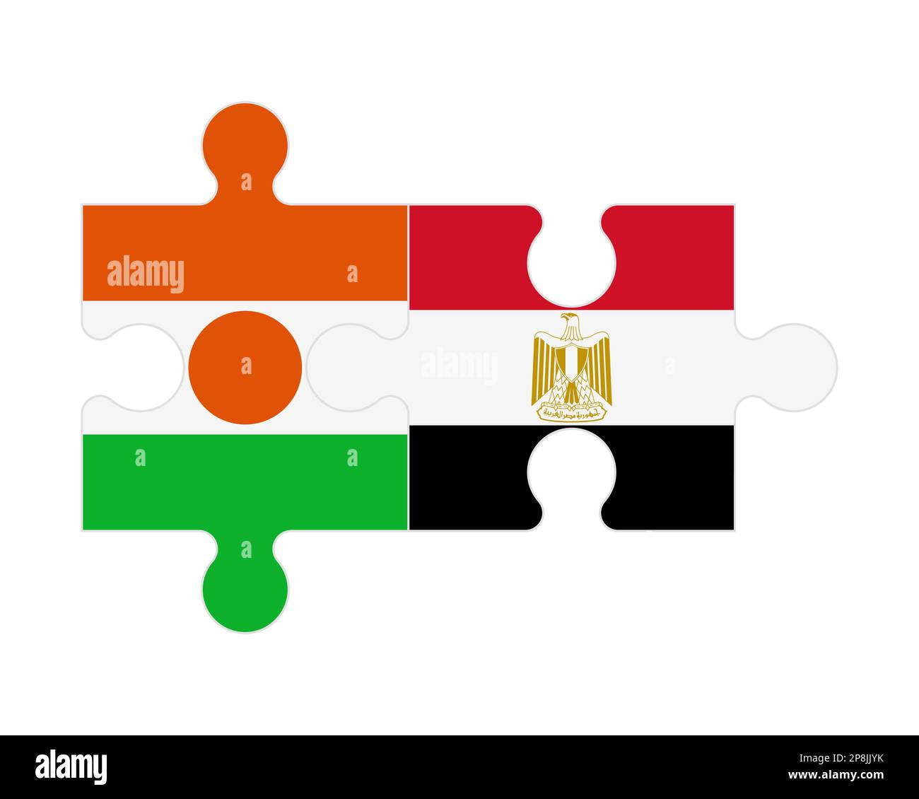Connected puzzle of flags of Niger and Egypt, vector Stock Vector Image ...