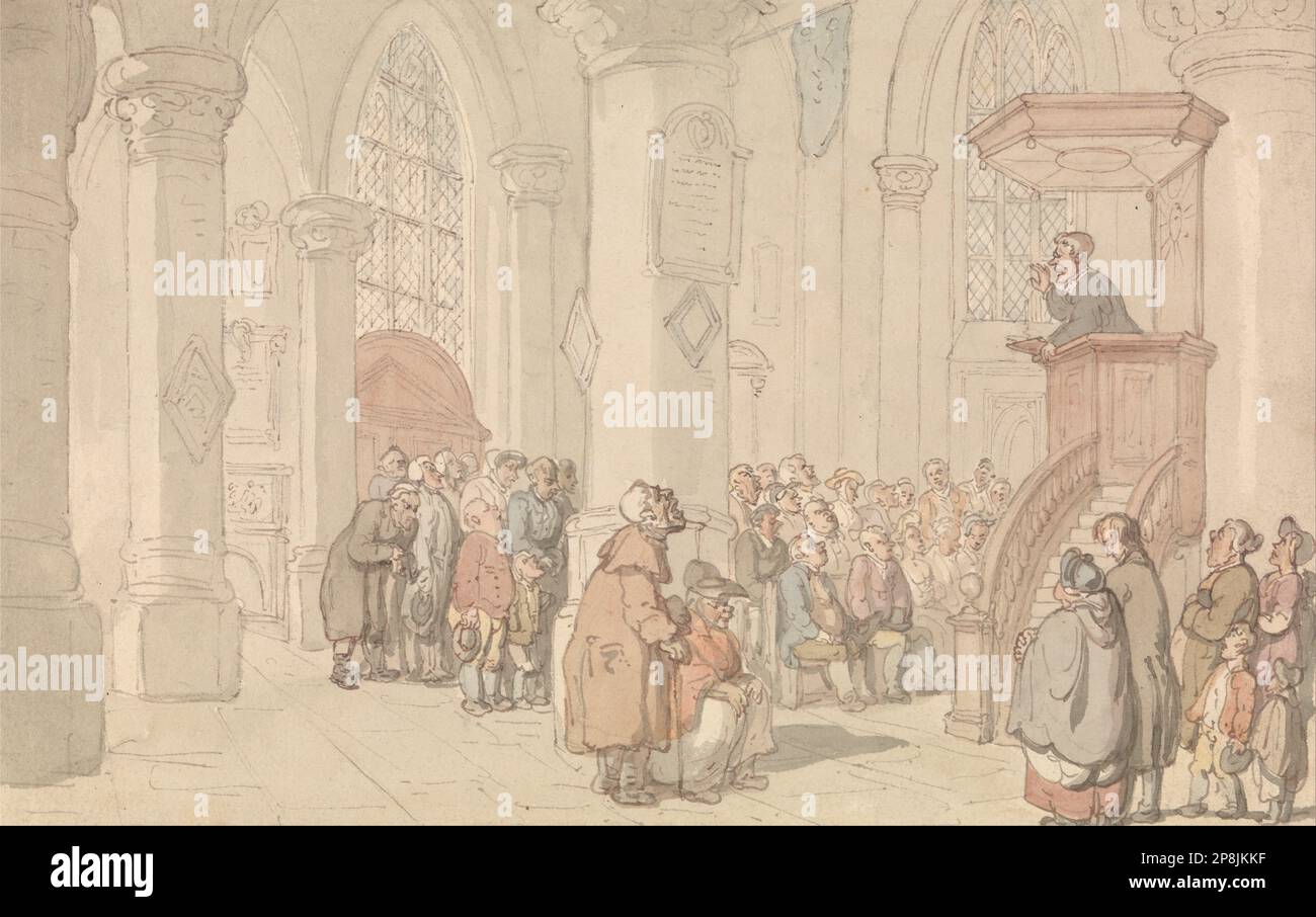 The Preacher from 1800 until 1810 by Thomas Rowlandson Stock Photo - Alamy