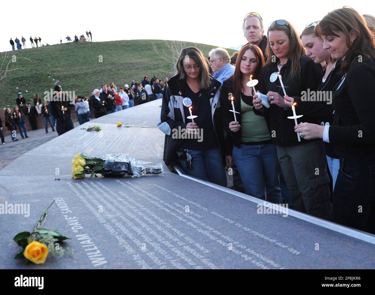 Julia Bernzott, left, niece of Dave Sanders, Mallory Sanders, grand ...