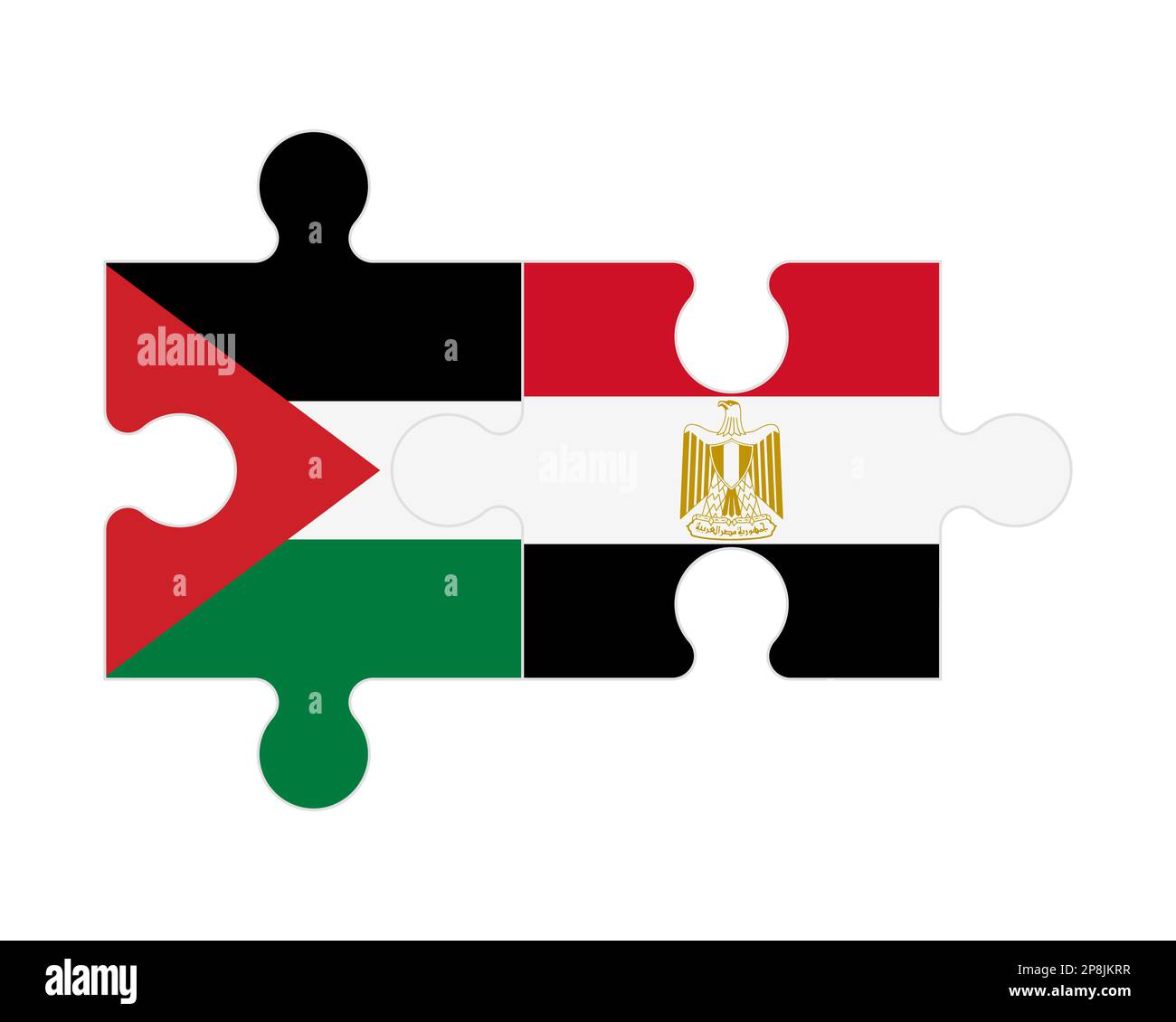 Connected puzzle of flags of Palestine and Egypt, vector Stock Vector ...