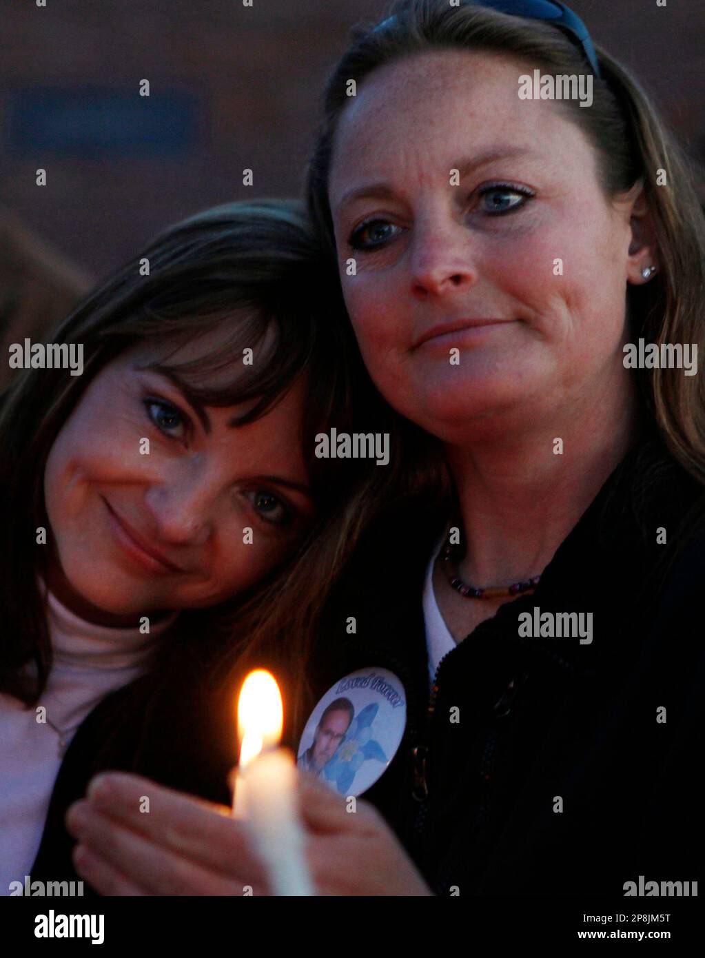 Coni Sanders, left, and Cindy Thirouin, step daughters of teacher Dave ...