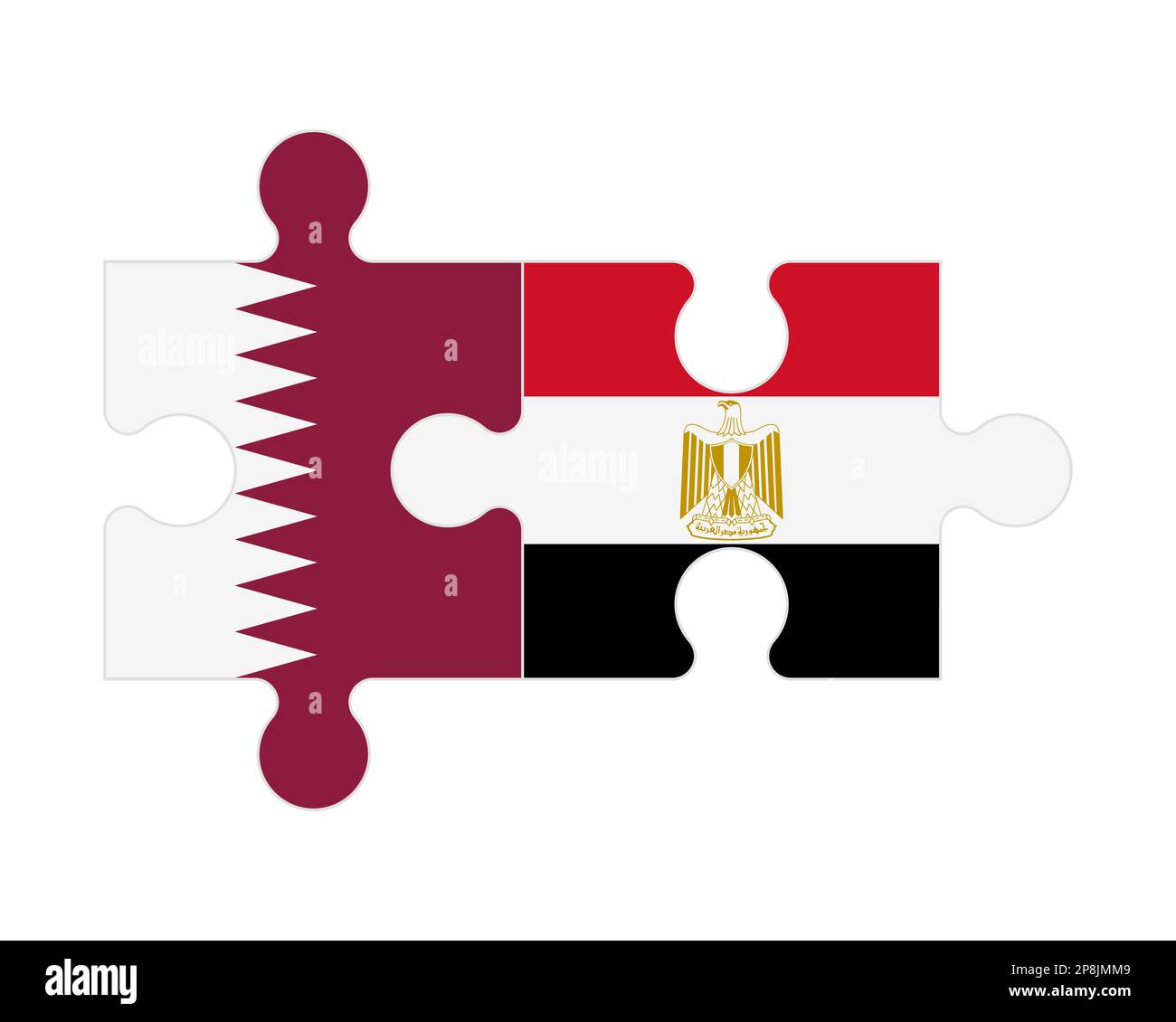Connected puzzle of flags of Qatar and Egypt, vector Stock Vector Image ...