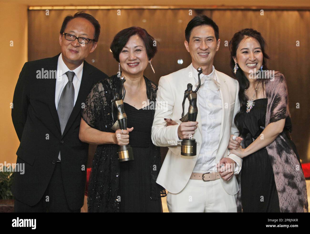 From left, Hong Kong actress Esther Kwan, actor Nick Cheung Ka Fai ...
