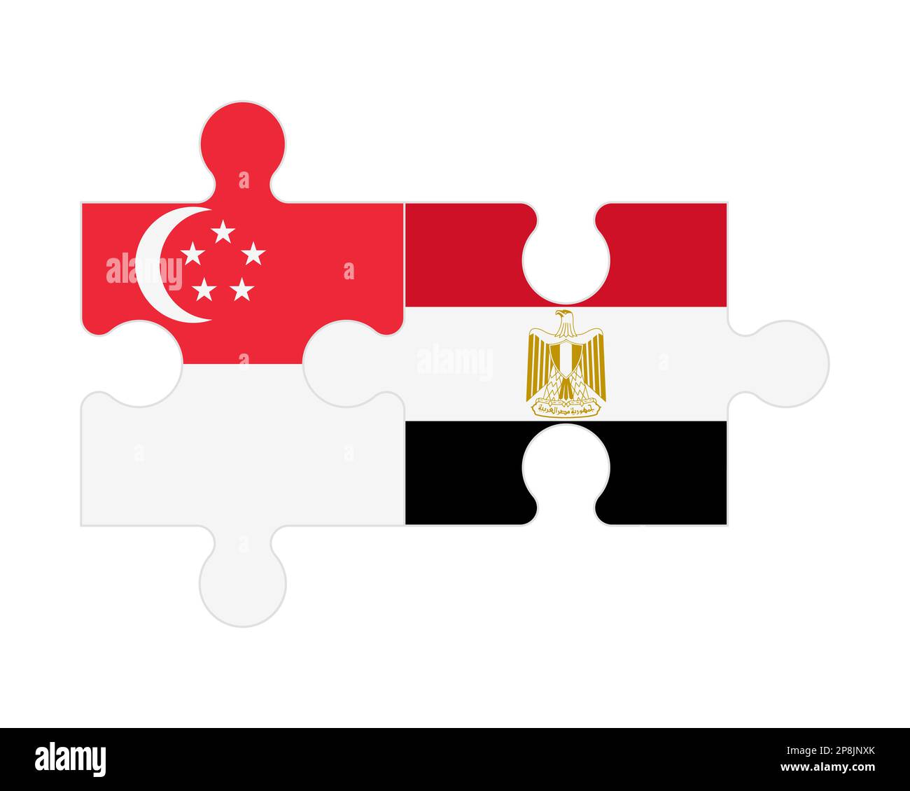 Connected puzzle of flags of Singapore and Egypt, vector Stock Vector ...