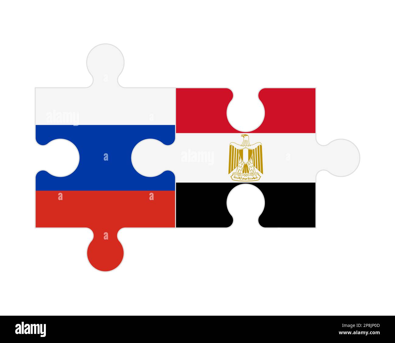 Connected puzzle of flags of Russia and Egypt, vector Stock Vector ...