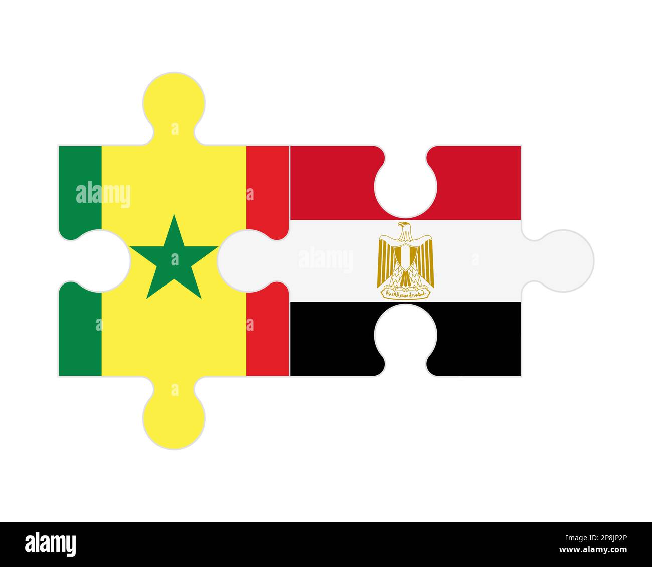 Connected puzzle of flags of Senegal and Egypt, vector Stock Vector ...