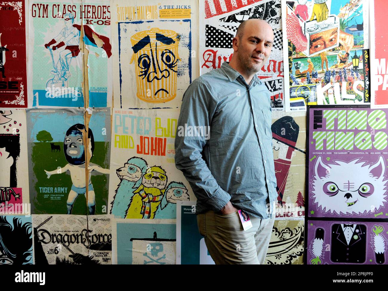 Courtney Holt, president of MySpace Music, poses for a portrait amongst ...
