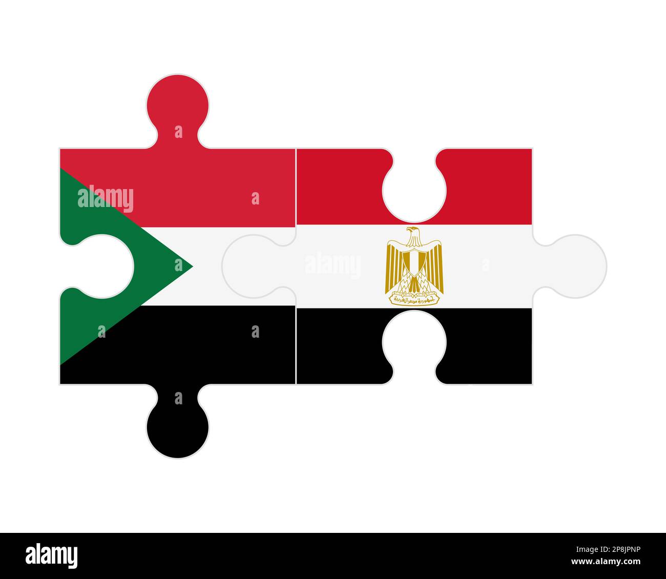 Connected puzzle of flags of Sudan and Egypt, vector Stock Vector Image ...
