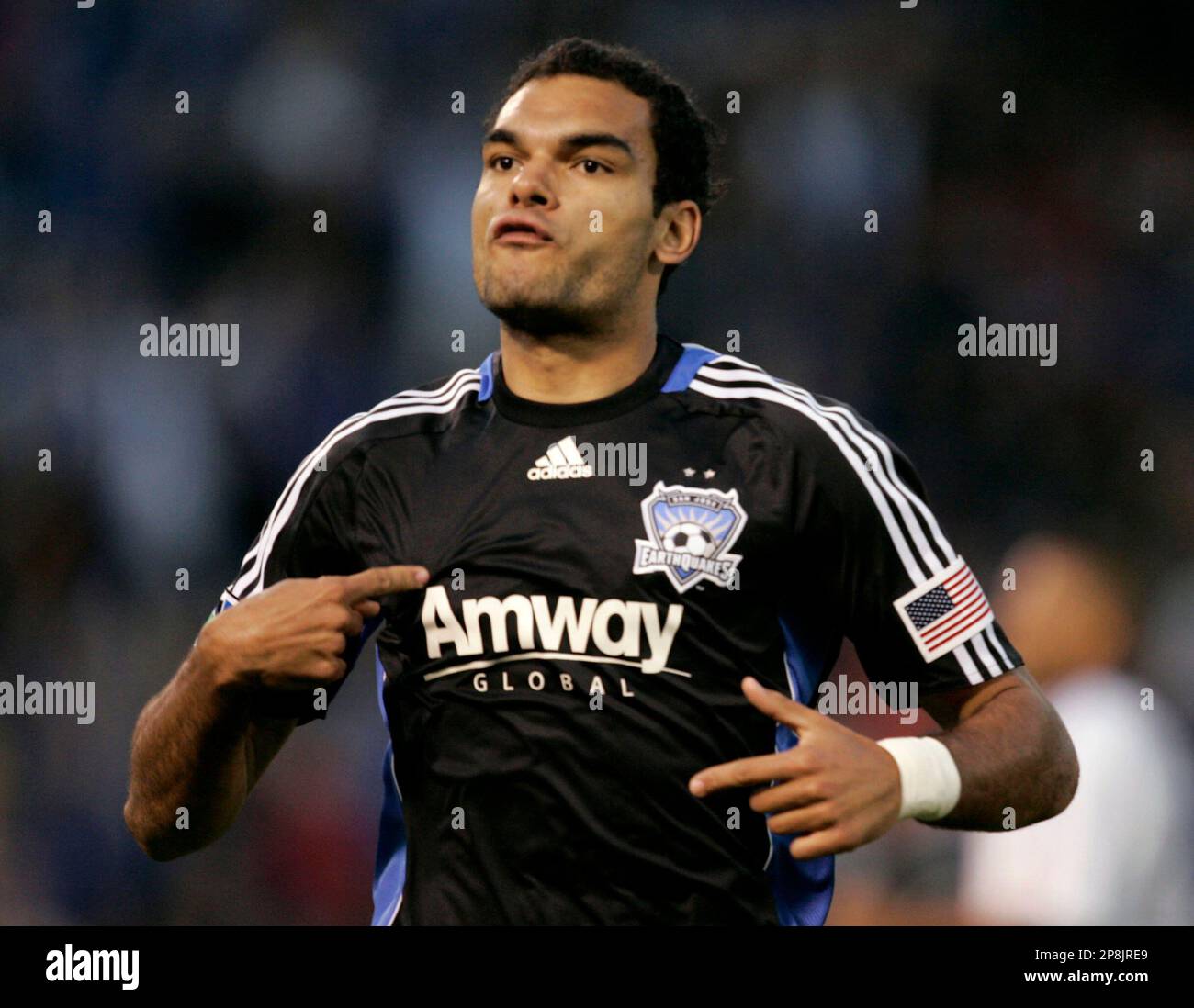 San Jose Earthquakes' Pablo Campos celebrates after scoring against the ...