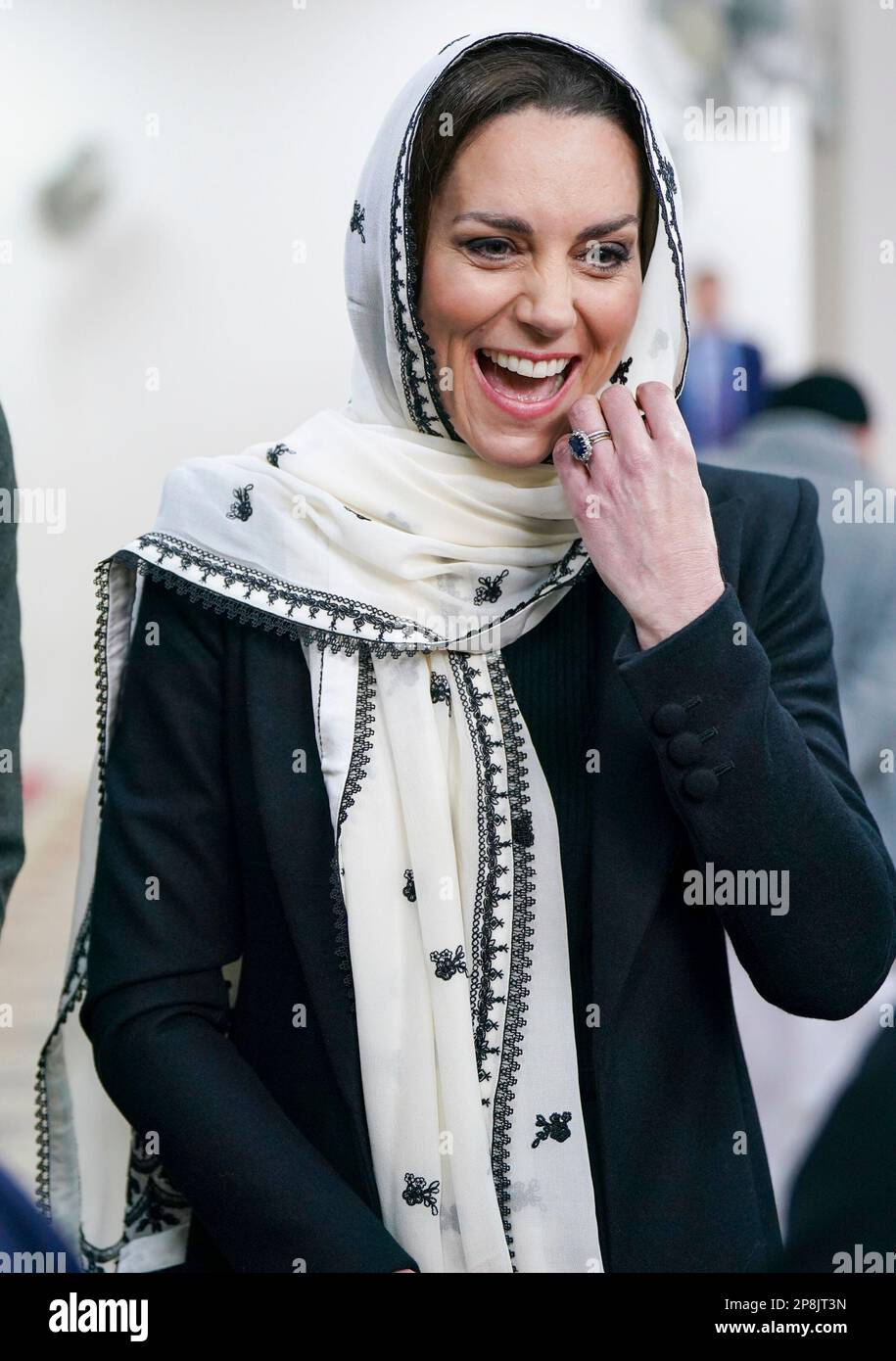 The Princess of Wales, during a visit to the Hayes Muslim Centre in ...