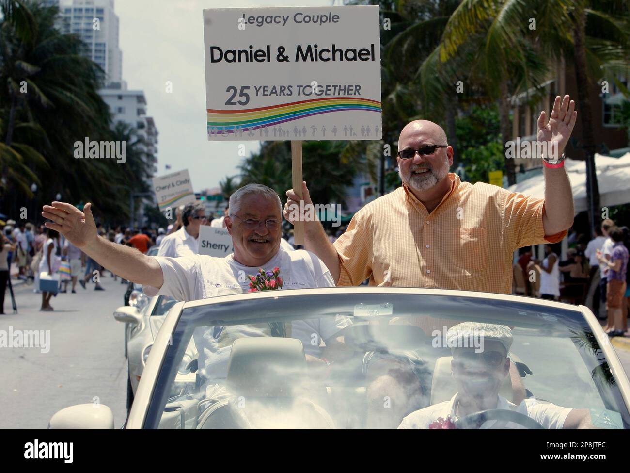 Gay couple Michael Usellman, left, and Daniel Feaster, right ...