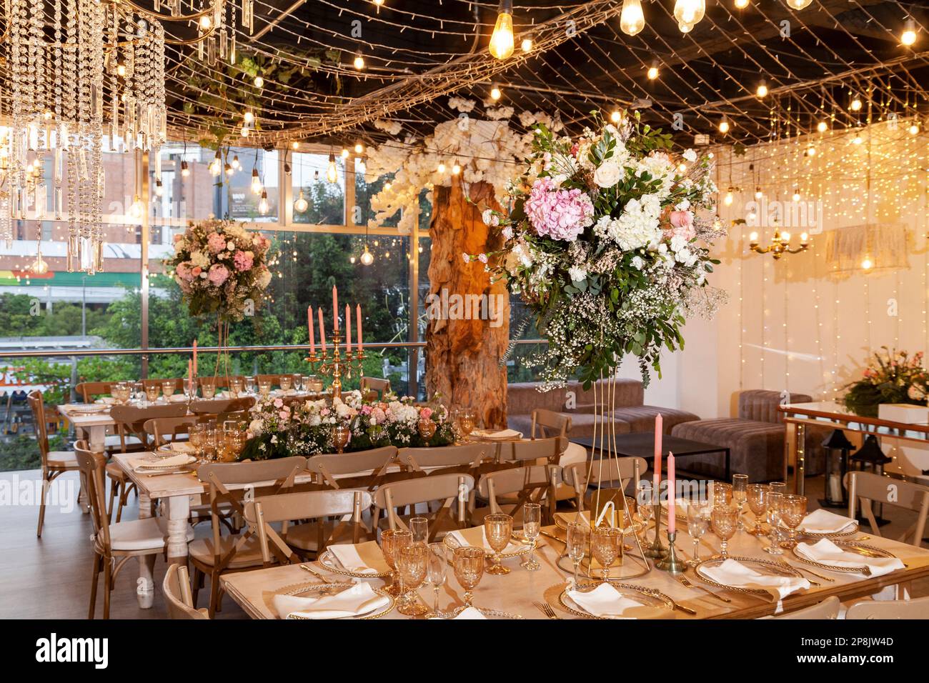 Lifestyle - Reception Hall Decorated For Social Events Stock Photo - Alamy