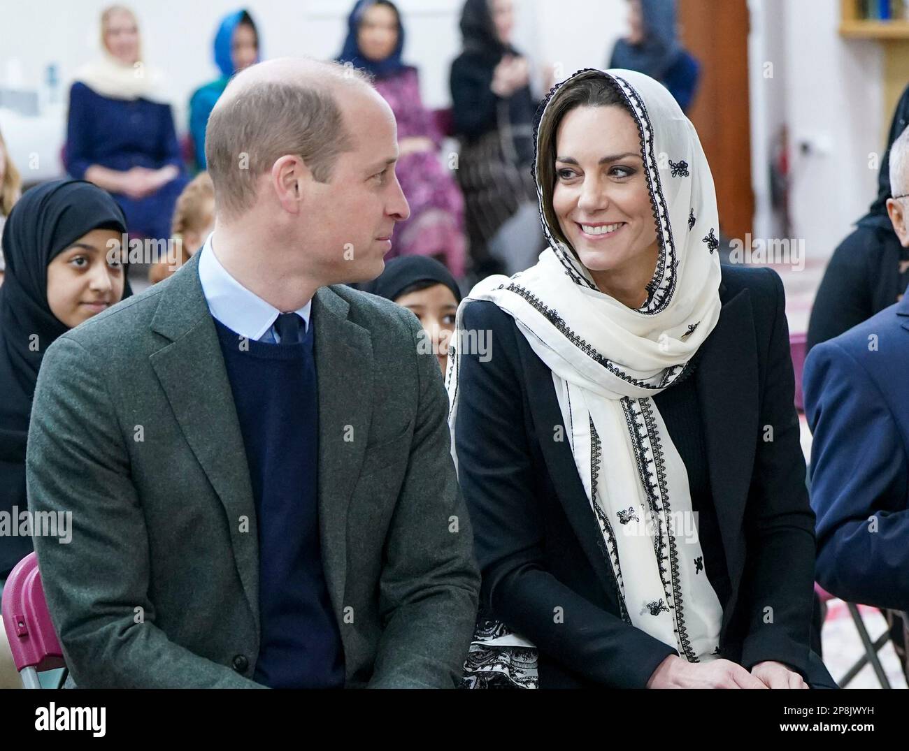 The Prince and Princess of Wales, during a visit to the Hayes Muslim ...