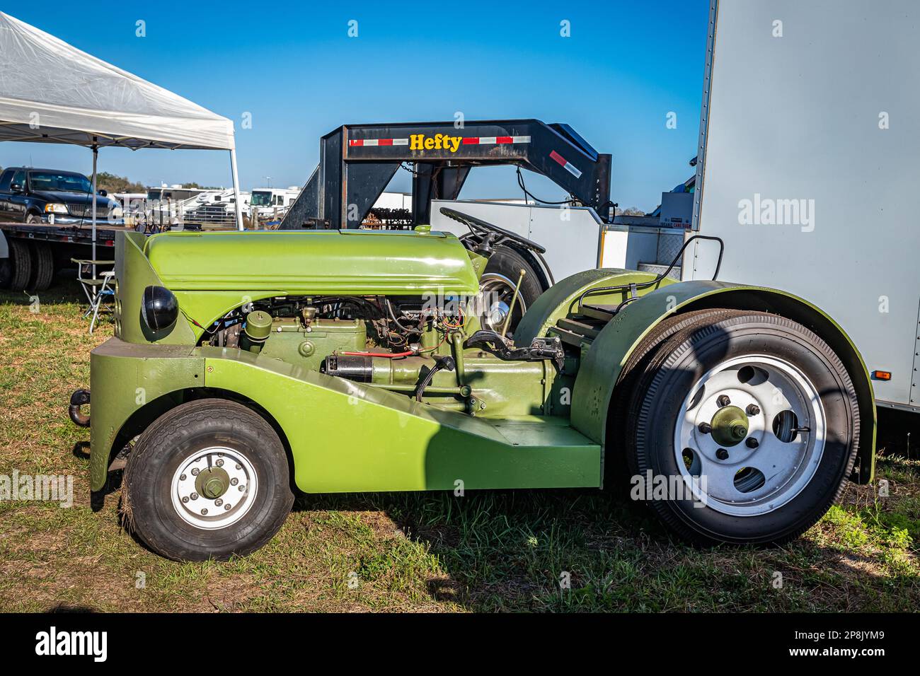 Fort Meade, FL - February 26, 2022: High perspective side view of a ...