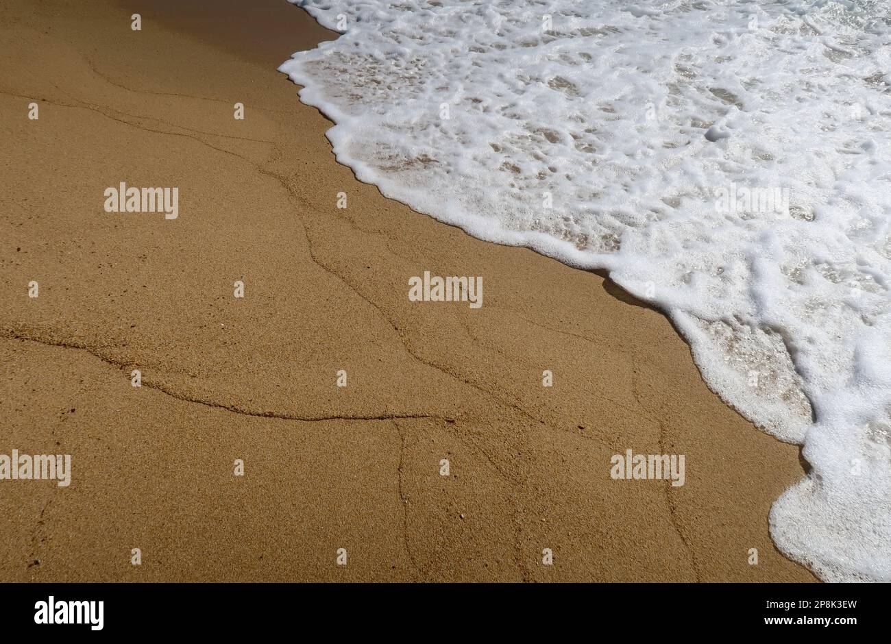 Wave foam on the beach Stock Photo - Alamy